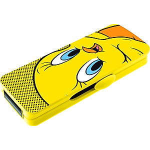 Emtec M700 Flash Drive, 16GB, Tweety Bird USB 2.0 Capless Slide-Open System