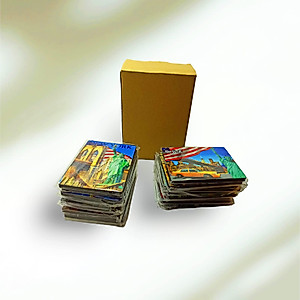 18 Pcs New York City Serie Rectancular Uv Printing Thick Wooden Souvenir Fridge Magnets 9 Pcs Horizontal 9 Pcs Vertical, 9x6.5 Cm