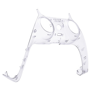 eXtremeRate Clear Decorative Trim Shell Compatible with p s 5 Controller, DIY Replacement Clip Shell, Custom Plates Cover Compatible with p s 5 Controller with Accent Rings