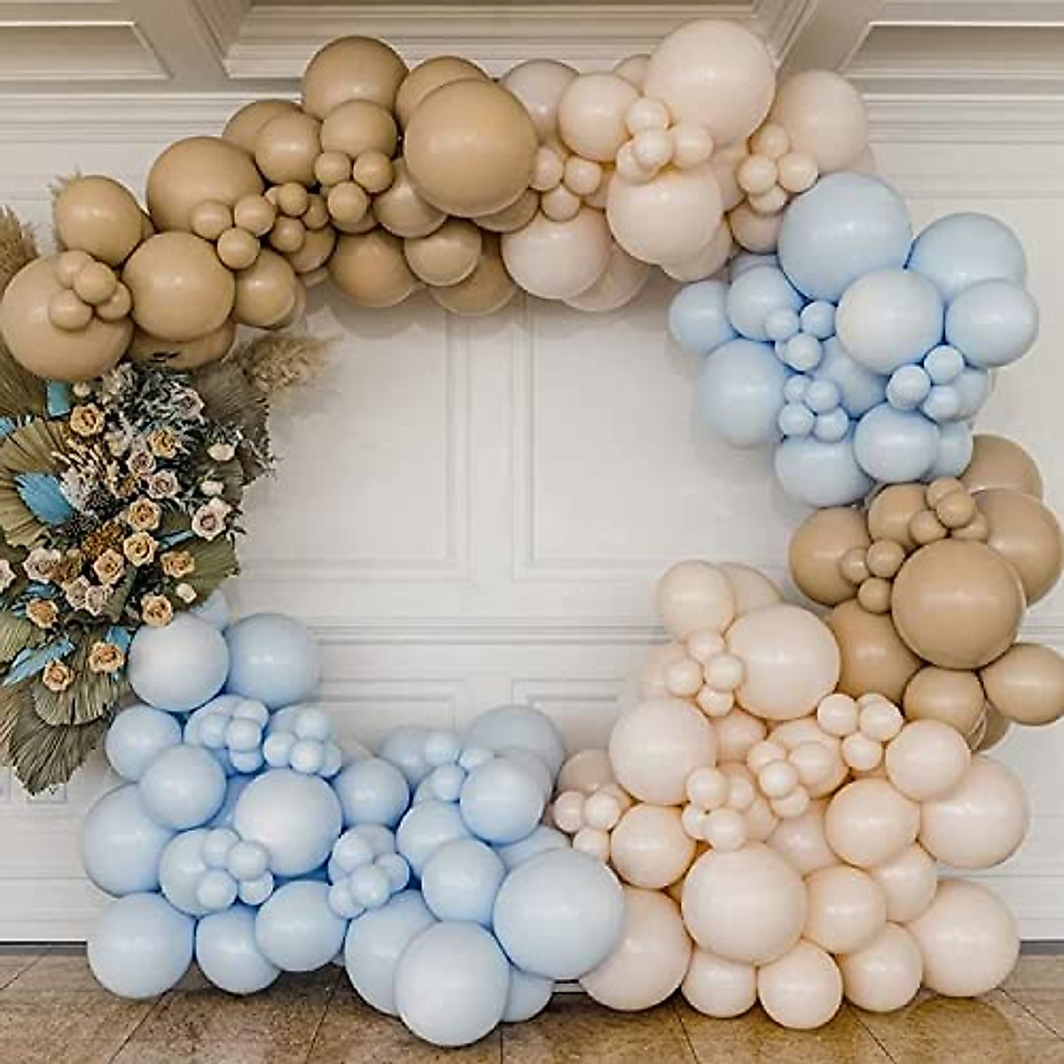 Brown And Blue Balloon Garland Kit Blue Nude Coffee Brown Apricot Double Stuffed Latex Balloons For Teddy Bear Baby Shower Jungle Safari Theme Party Gender Reveal Birthday Party Decorations