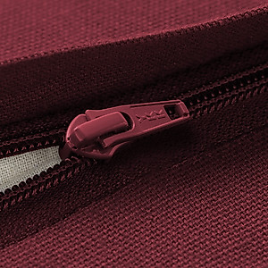 Node Fitness Yoga Meditation Cushion, 25" x 12" Rectangular Bolster with Organic Cotton Cover - Burgundy