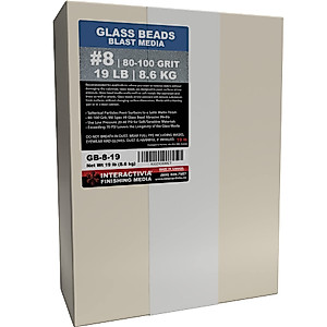 #8 Glass Beads - 19 lb or 8.6 kg - Blasting Abrasive Media (Fine) 80-100 Mesh or Grit - Spec No 8 for Blast Cabinets Or Sand Blasting Guns - Small Beads for Cleaning and Finishing