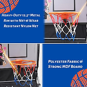 Outspurge Foldable Electronic Dual Basketball Arcade Game,Double Shot 2Player,8 Game Options w/4 Balls LED Scoring System & Indoor Basketball Game for Kids, Youth Adults