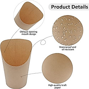 50 Pcs 14 Ounce French Fries Box, Disposable French Fries Cups for Baking Cakes Popcorn Ice Cream