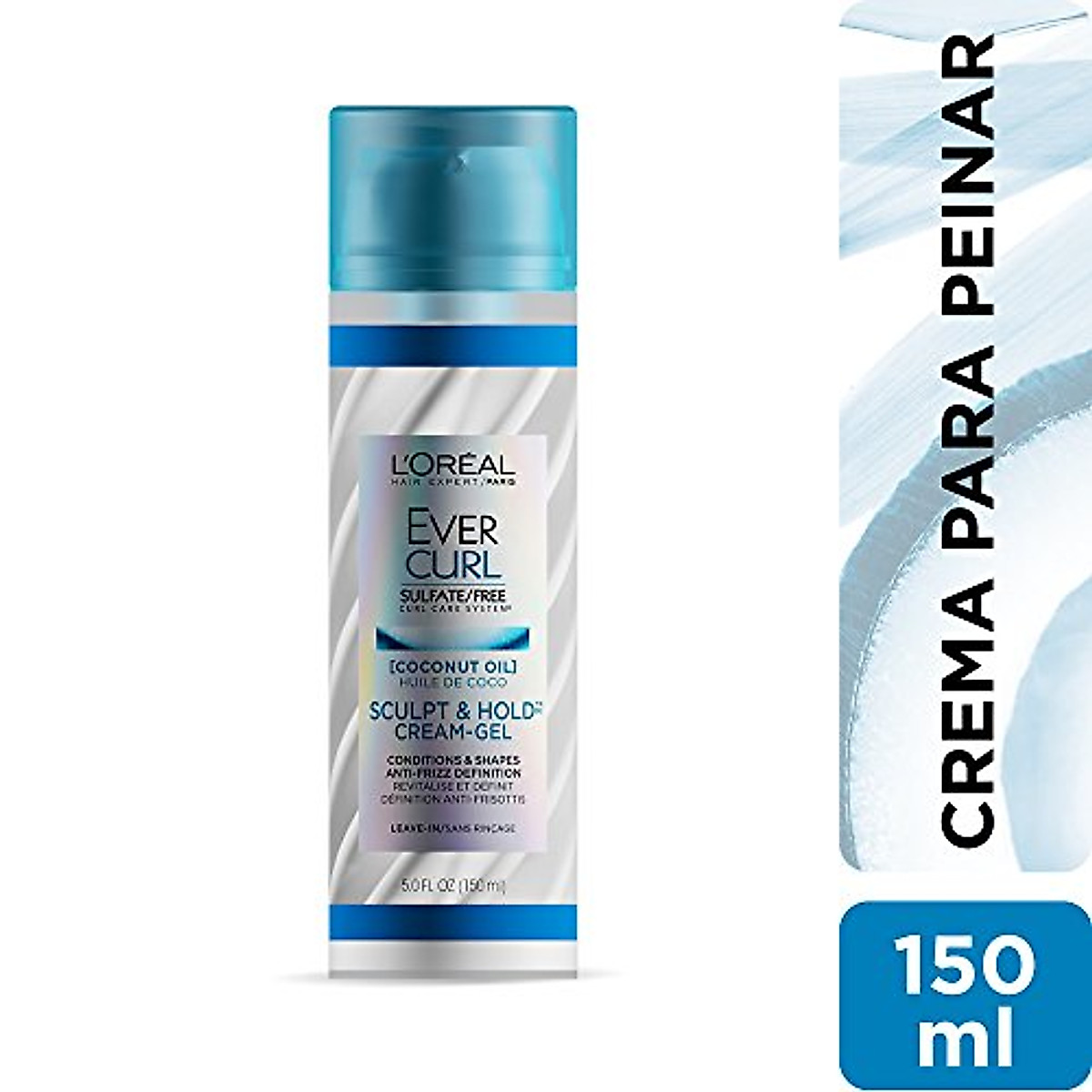 L’Oréal Paris EverCurl Sulfate Free Sculpt and Hold Cream-Gel, 5 Ounce