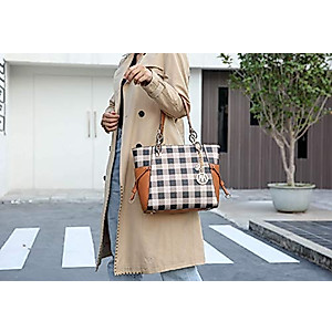 MKF 2-PC Set Tote Satchel Bag for Women & Wristlet Wallet Purse: PU Leather Handbag Pocketbook, Shoulder Strap Black