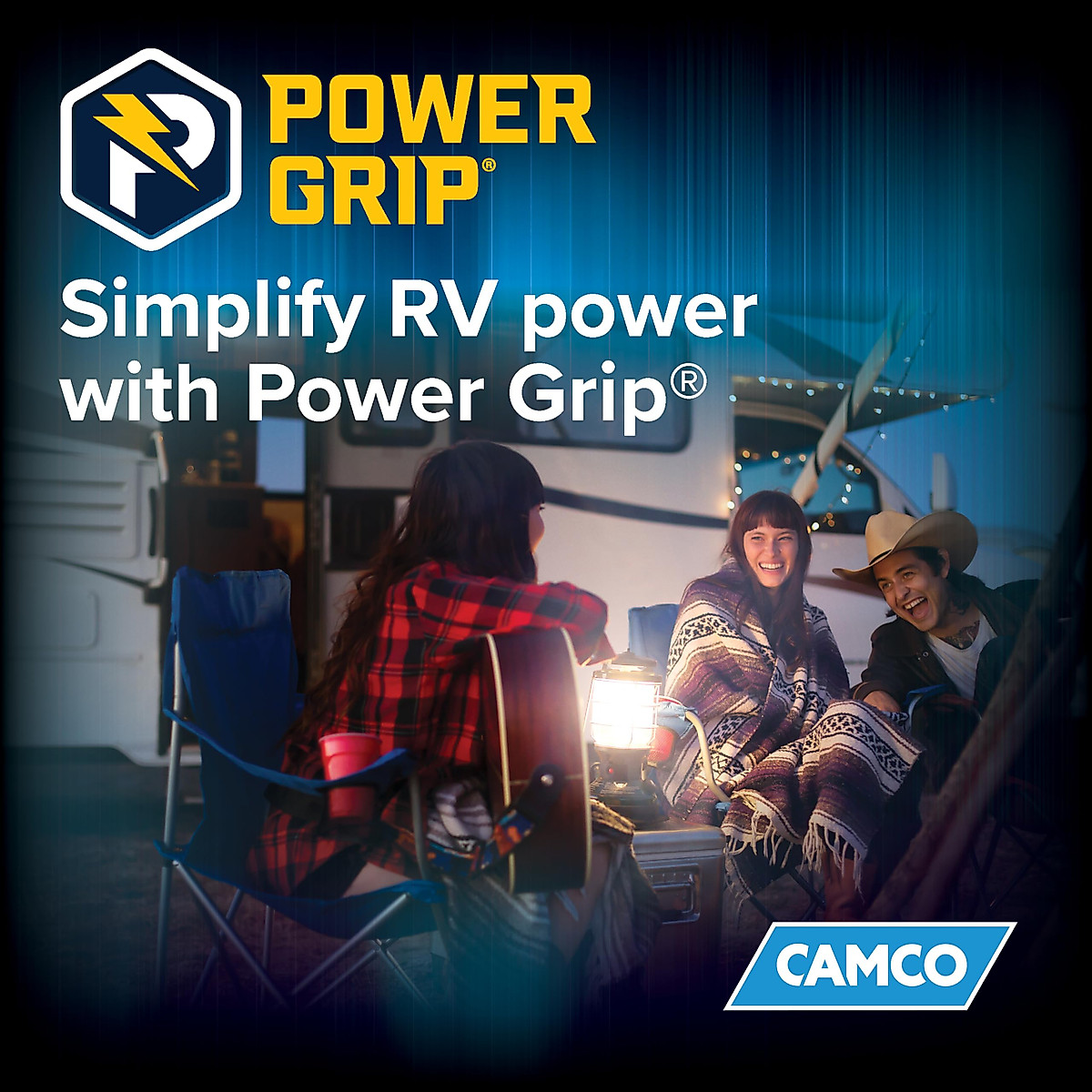 Camco Power Grip 25-Ft 30 Amp RV Extension Cord - Rated for 125V / 3,750W - Features Heavy Duty 10-Gauge Copper Wire for Superior Conductivity & Coated w/Heat-Resilient PVC (55191)