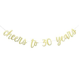 Cheers to 30 Years Banner - Happy 30th Birthday Banner，30th Birthday Banner，30th Birthday Banner for Women/men，30 Birthday Party Decorations Banner，Happy 30th Birthday Banner Party Decorations