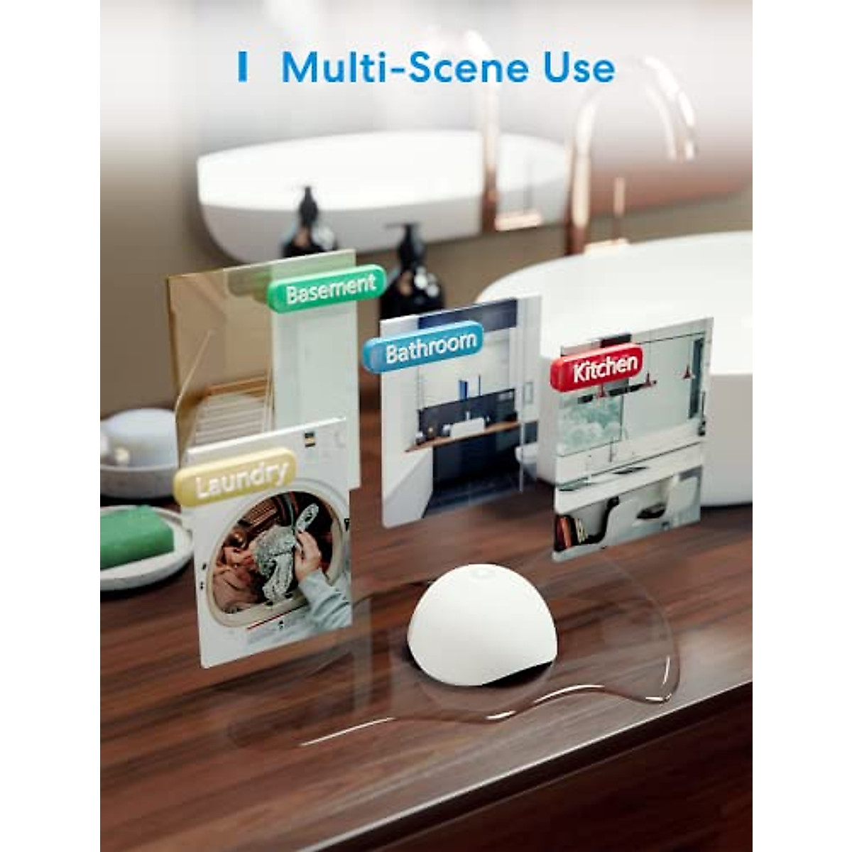 meross Smart Water Sensor Alarm 3 Pack, WiFi Water Leak Detector Support Apple HomeKit, SmartThings, IP67 Waterproof with App Alerts, Alarm, 100M Range for Home Basement Kitchen (Meross Hub Included)