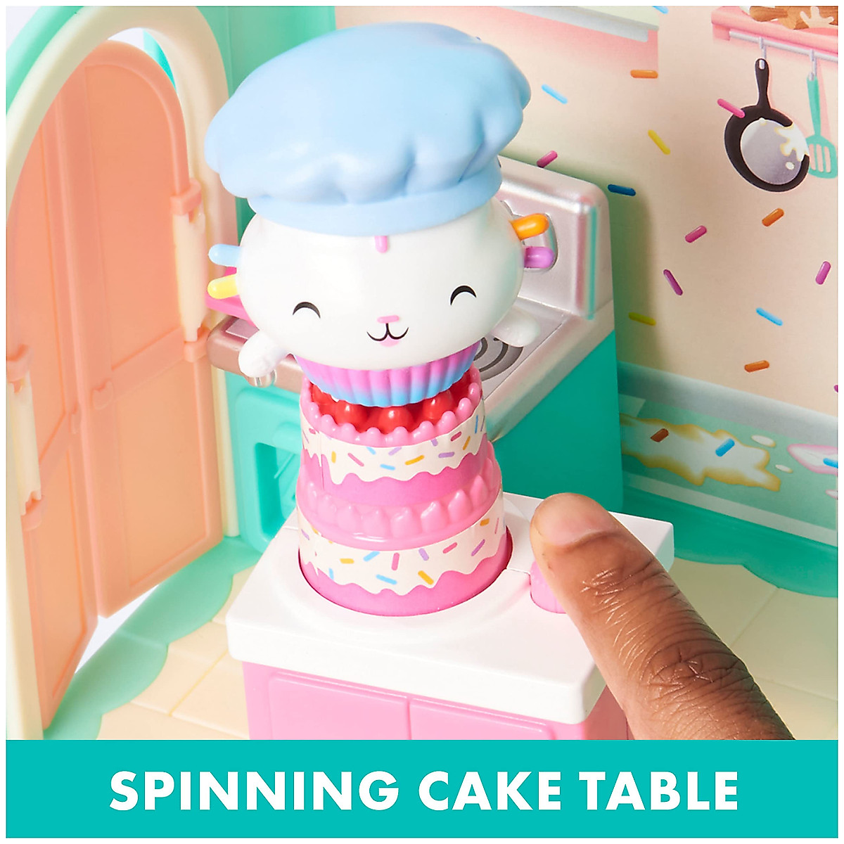 Gabby's Dollhouse, Bakey with Cakey Kitchen with Figure and 3 Accessories, 3 Furniture and 2 Deliveries, Kids Toys for Ages 3 and up