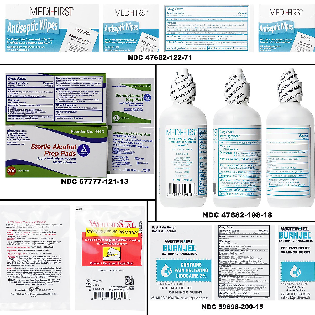 MFASCO Commercial First Aid Kit - Large 520 Piece, Metal First Aid Box for Businesses, Wall Mount First Aid Cabinet with 4 Shelf Refill, 2021 ANSI/OSHA Compliant, Ideal for Office Use - No Medications