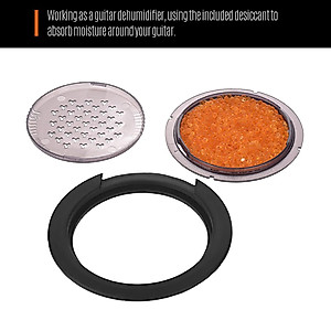 Taotiieout 3-in-1 Acoustic Guitar Sound Hole Cover Humidifier Moisture Reservoir Dehumidifier for 101-103mm Guitar Sound Hole