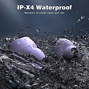 5.2 Bluetooth Headphones for Samsung S22 S23 Ultra iPhone 14 Pro Max, True Wireless Earbuds Stereo Sound Touch Control in-Ear Noise Canceling Earphones Sport Headset for Google Pixel 7 Pro 6 6A Purple