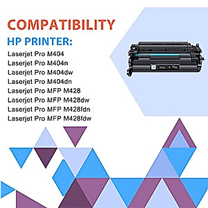 58A CF258A Toner Cartridge Black: 2 Pack (with Chip, High Yield) Replacement for HP CF258A 58A 58X CF258X MFP M428fdw M428fdn M428dw M404 M428 Pro M404n M404dn M404dw Printer
