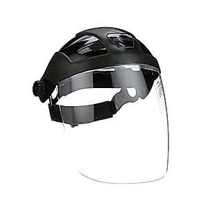 Sellstrom Face Shield - Single Crown Full Safety Mask for Men & Women - Clear Polycarbonate - Ratchet Headgear - S32010