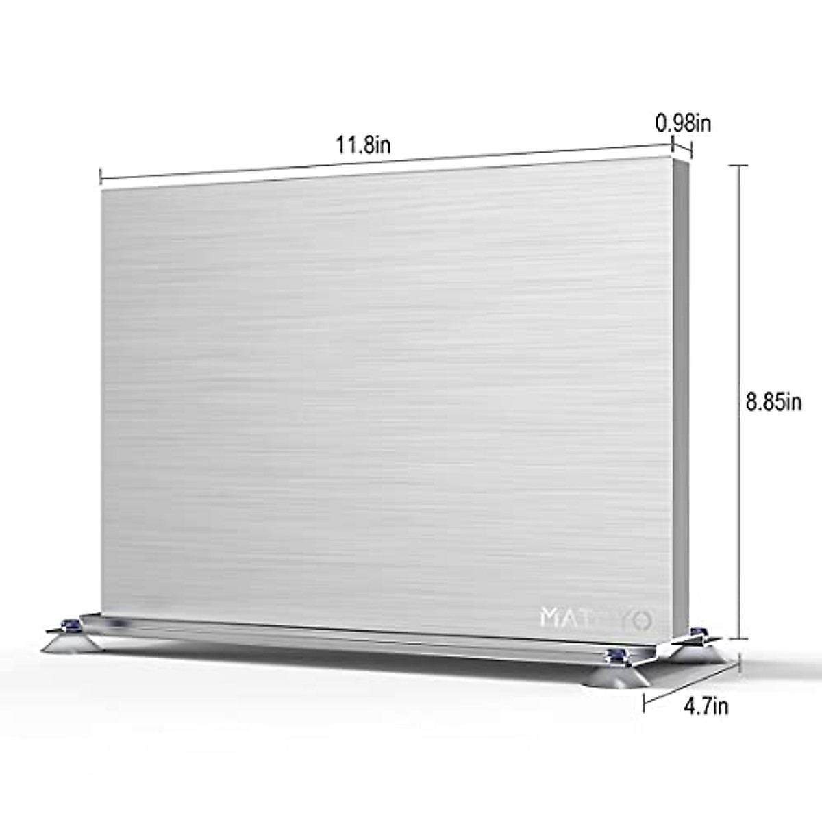 Matoyo Universal Magnetic Knife Block without Knives, Stainless Steel Kitchen Knife Holder with Dual Magnet Storage, Smart Blade Protection Knife Storage (Solid Base)