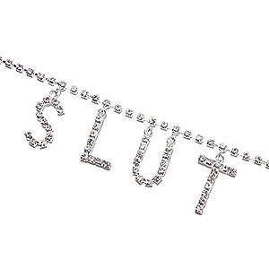 Rhinestone Letter Belly Chain Body Jewelry Metal Waist Chain Belt Lower Back Chain Crystal Body Chain for Women (Color 2)