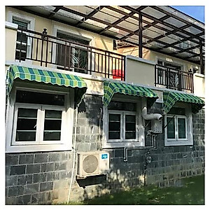 Window Door Awning Sun Shade Canopy Outdoor Patio Cover, Foldable Galvanized Bracket, Polyester Fabric Cover, Fully Assembled (Color : Green, Size : 100x100x100cm)