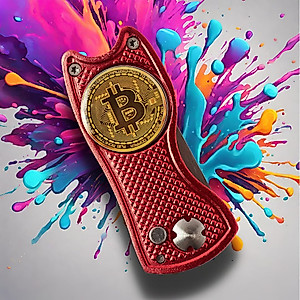 HODL 21 Bitcoin Golf Divot Repair Tool, All-Metal Golf Accessories - 3- in-1 Golf Multitool (Divot Tool, Ball Marker, Club Holder) | Foldable with with Pop-up Button & Magnetic Ball Marker