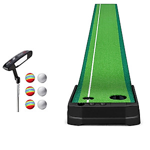 cghhome Golf mat, Indoor Golf Putting Practice, Home Simulation Turf Golf Training Blanket, Portable Mini Set, All-Round Electric Ball Return, Professional Golf Practice Equipment (Color : 2, Size :