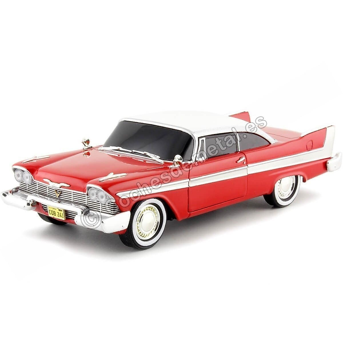 Greenlight 1: 24 Hollywood - Christine - 1958 Plymouth Fury Evil Version (Blacked Out Windows) 84082 Red