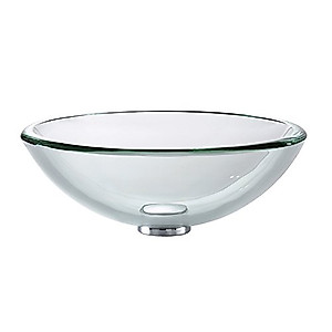 Kraus GV-101-19mm Clear 19mm thick Glass Vessel Bathroom Sink