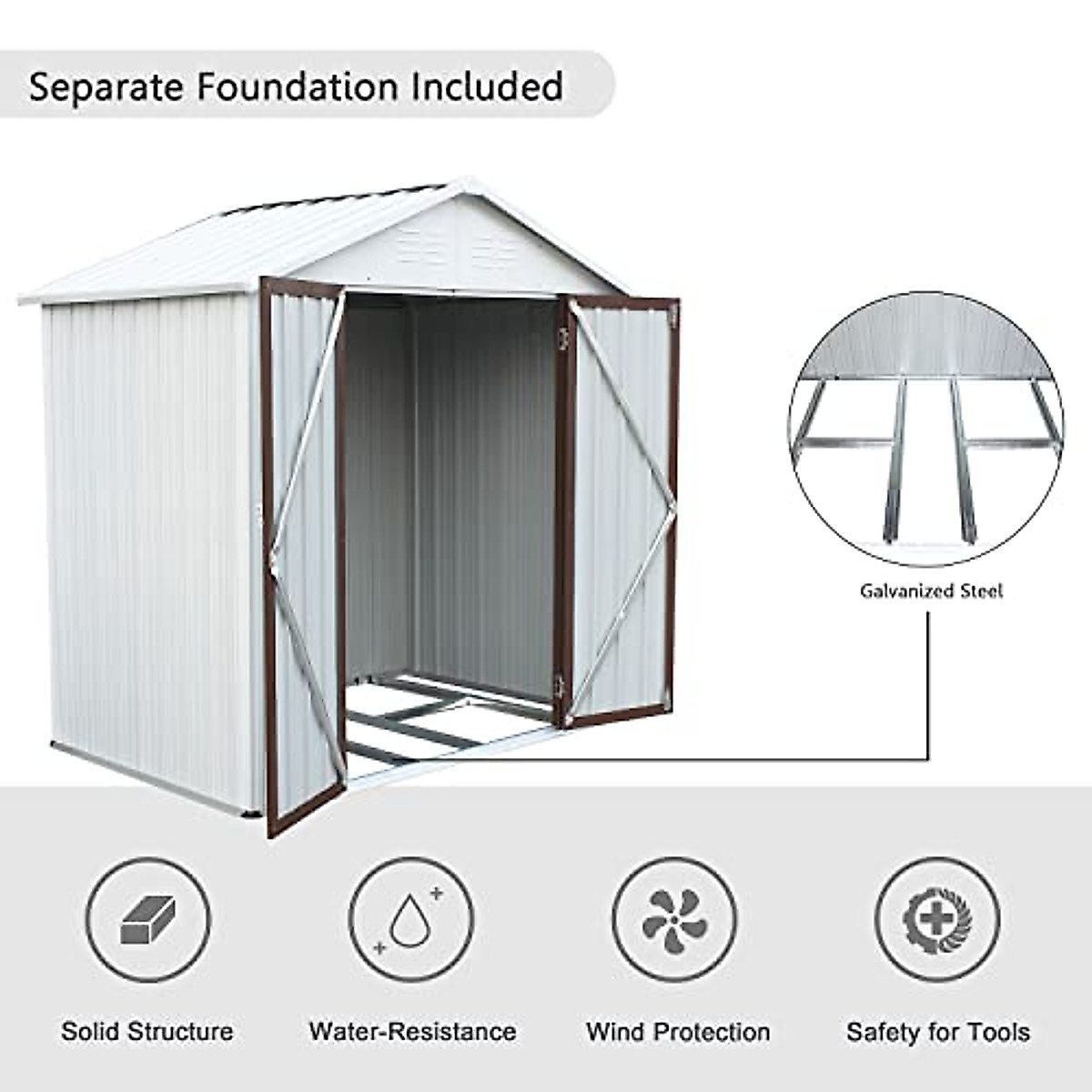 Storage Sheds Outdoor with Floor 6x4