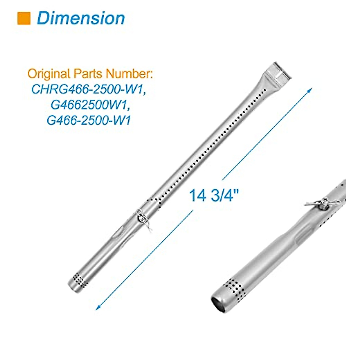 BBQration Grill Replacement Parts for Charbroil Performance TRU-Infrared 463633316 463672016 463672216 463672019 463672219 463672419, 17" G460-0500-W1 Porcelain Steel Grate, Heat Tent and Burner