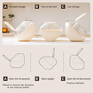 LivLab Mker Rice Container With Lid 10 Lbs Cereal Containers Storage with Lids Airtight, Pet Food Container, BPA Free, For Pet Food Kitchen Pantry Organization, Cream Color