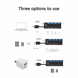 4 Port Smart Charging hub with Switch on/Off Feature per Port