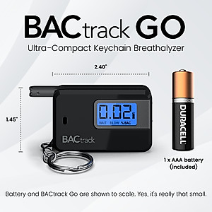 BACtrack Go Keychain Breathalyzer (Black) | Ultra-Portable Pocket Keyring Alcohol Tester for Personal Use