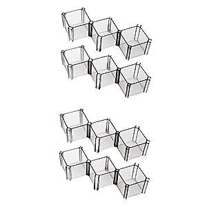 Zerodeko Desk Drawer 12 Pcs Plastic Organizer Box Underwears Storage Box Desk Storage Holder Desk Storage Box Storage Container Bra Sock Travel Grey Partition Socks Storage Container