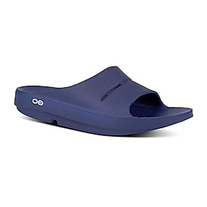 OOFOS - Unisex OOahh Sport - Post Run Recovery Slide Sandal (Navy Blue, us_footwear_size_system, adult, women, numeric, medium, numeric_6)