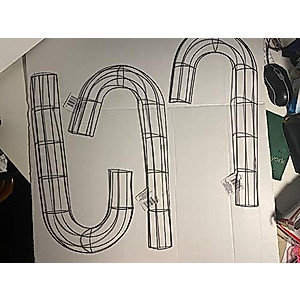 Floral Garden 20.5" Holiday Candy Cane Metal Wreath Form Undecorated (3)