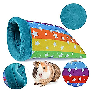 HOMEYA Hamster Sleeping Bag, Small Pet Animals Soft Flannel House Bed Nest Hideout Pouch Sack Sleeping Bed for Hedgehog Squirrel Bunny Guinea Pig Rat Warm Cage Decor Accessory (14 * 11 inch)