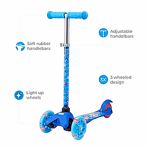 Sonic The Hedgehog Self Balancing Kick Scooter with Light Up Wheels, Extra Wide Deck, 3 Wheel Platform, Foot Activated Brake, 75 lbs Limit, Kids & Toddlers Girls or Boys, for Ages 3 and Up