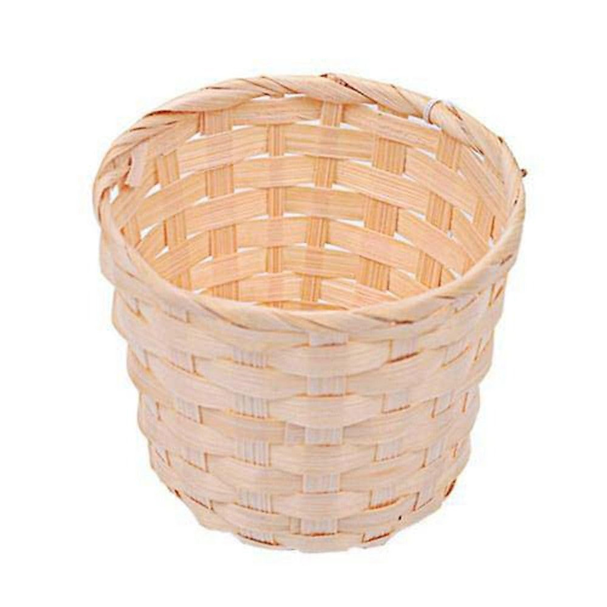 1PCS Portable Storage Basket,Bamboo Woven Basket Mini Storage Basket Desktop Plant Box for Garden(L)