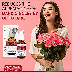 Advanced Clinicals Dark Circle Under Eye Serum Anti Aging Brightening Facial Treatment Targets Look Of Puffy Eyes, Crows Feet, & Sagging Skin W/Vitamin C, Hyaluronic Acid, & Ferulic Acid, 1.75 Fl Oz