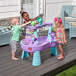 Step2 Rain Showers & Unicorns Water Table – Kids Purple Water Play Table with 13-Pc Unicorn Accessory Set