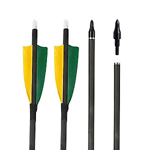 TOPARCHERY 6pcs Archery Arrows, 31 Inch Carbon Arrows with 4" Natural Feather, Carbon Arrows 400 Spine, Arrows Target Hunting Arrows for Longbow, Recureve Bow and Traditional Bow