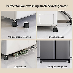 nediea Anti Vibration Pads For Washing Machine, Washer And Dryer Feet Pads,Adjustable Anti-Vibration Pads For Washing Machine,Vibration Isolation Pads, 4pcs (BLACK-02)