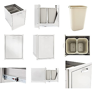 BLAZE BBQ Outdoor Gas Grill Package of 40” LTE Built-in Gas Grill, Dop-In Single Side Burner, 32” Door & Two Drawers Combo, Roll Out Double Trash Drawer, 20” Compact Refrigerator, and Accessories