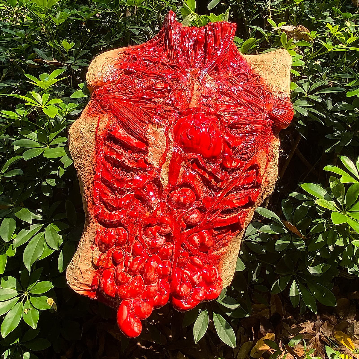 EJWCIG Bloody Intestine Torso Chest Fake Dead Body Creepy Horro Zombie Scary Halloween Decorations Cosplay Props Costumes (Style A)