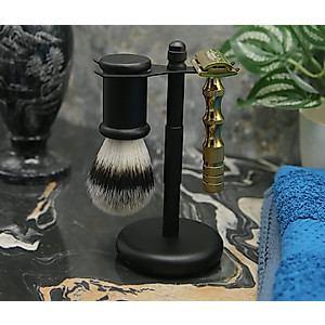 Gold ~ Double Edge Safety Razor ~ 50 Razor Blades - Razor Meister Prime Safety Razor Shaving Kit for Men - Safety Razor Leather Case - German Stainless Steel 24K Gold - Mild