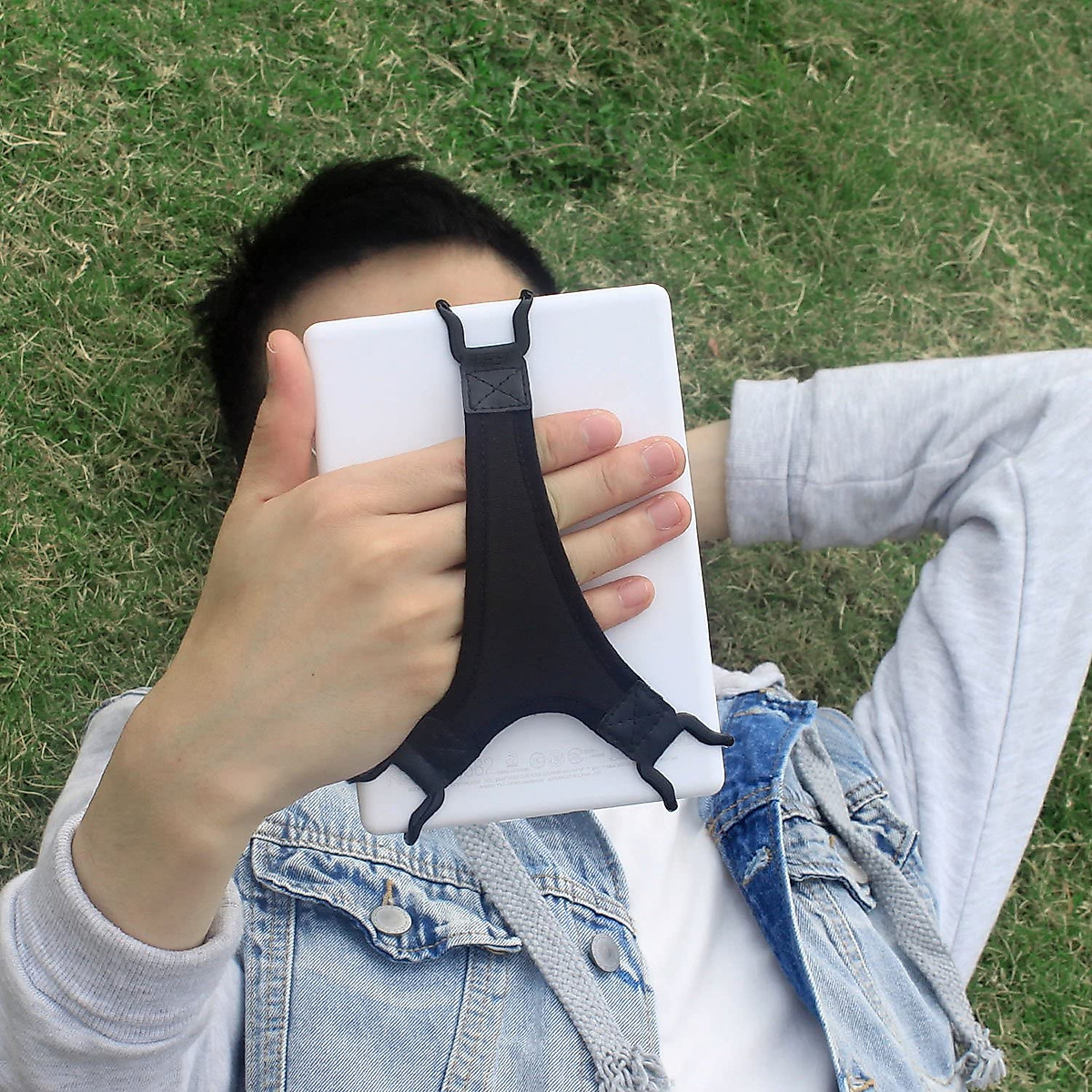 TFY Security Hand Strap Holder Finger Grip Compatible with Kindle E-Readers - Kindle e-Reader 6Inch / Kindle Paperwhite/Voyage/Oasis/Nook GlowLight Plus/Sony PRS-300 / PRS-350 (Black)