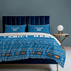 DENPLE 3in1!Custom Bedding Set,Personalized Duvet Cover,Any Name/Number,Football Gift for Fans,Boys,Girls,Men,Familly