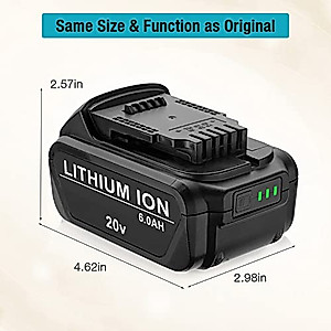 ORHFS 6.0Ah 20V Max Battery Replacement Compatible with Dewalt 20V Max XR DCB205 DCB204 DCB206 DCB205-2 DCB200-2 DCB180 DCD985B DCB200 DCD/DCF/DCG Series 2 Packs