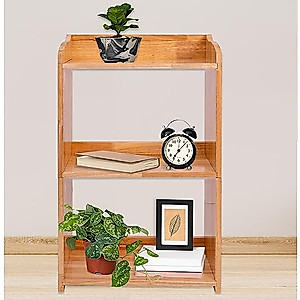 YCICI Bookshelf, 3 Tier Wooden Bookcase, Freestanding Display Storage Shelves Open Bookcase for Bedroom, Living Room and Office (Natural, 3 Tier)