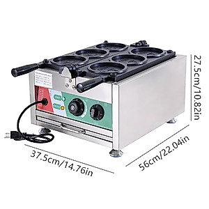 Waffle Maker, 3000w Round Waffle Maker Electric Waffle Maker Machine, Commercial Stainless Steel Waffle Maker, Nonstick Waffle Maker Pancake Maker, Muffins Baking Machine for Restaurant