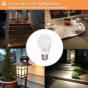 12V LED Light Bulb 7W 630Lm AC/DC10-30Volt Low Voltage E26 Base (2700K Warm White) 40-60 Watt A19 Bulbs Equivalent,Landscape Garden Yard, 12volt Battery Power System Off Grid Solar Lighting,6 Pack